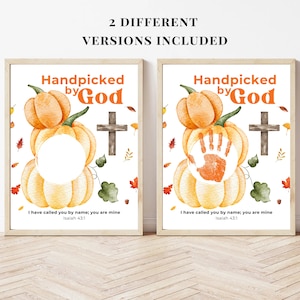 Thanksgiving Pumpkin Christian Handprint Craft Fall Bible Verse Church ...