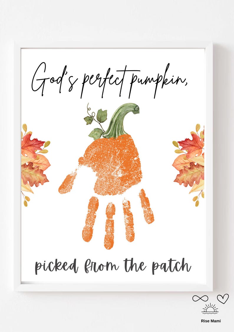 Christian Pumpkin Handprint Craft Fall Preschool Activity Kids Harvest ...