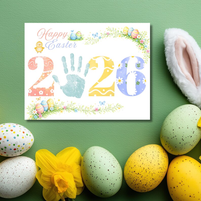 Easter 2026 Handprint Craft Printable Keepsake Art, Preschool & Toddler ...