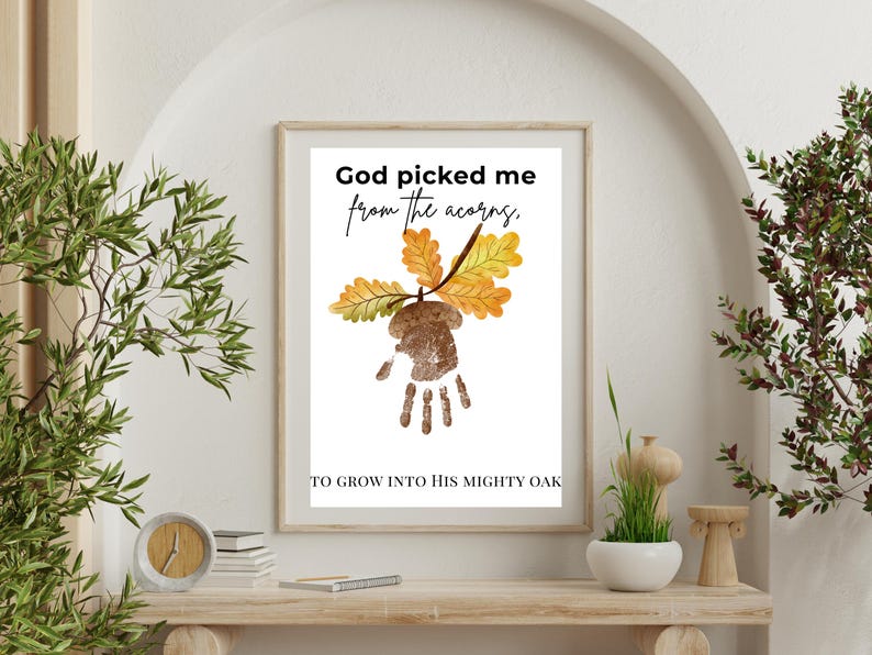 Christian Acorn Handprint Printable Fall Handprint Craft for Kids Bible ...