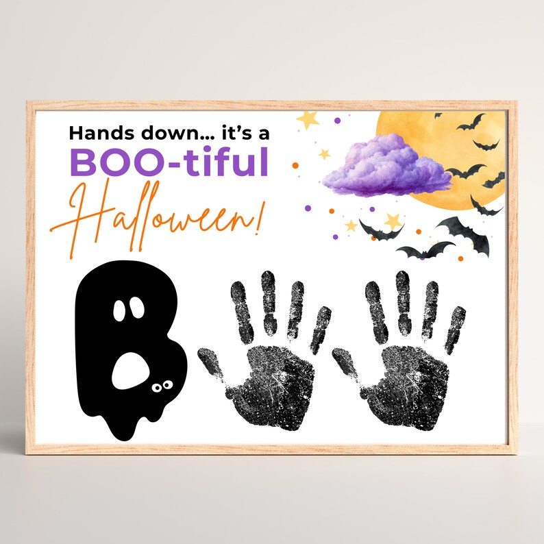 Boo Halloween Handprint Craft Printable | Kids Fall Activity | Boo ...