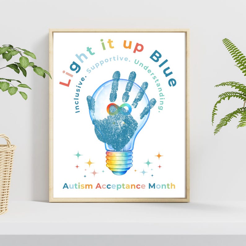 Light It up Blue Autism Handprint Craft | Autism Acceptance Month ...