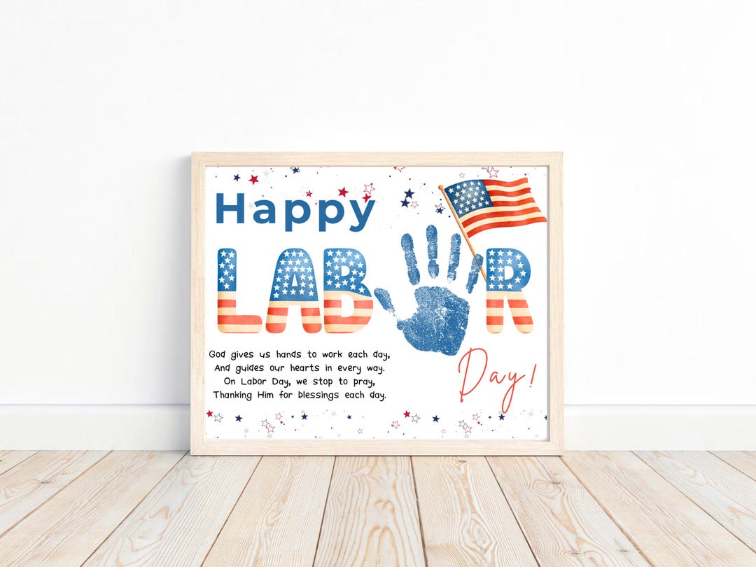 Christian Labor Day Poem Handprint Printable | Patriotic Craft for Kids ...