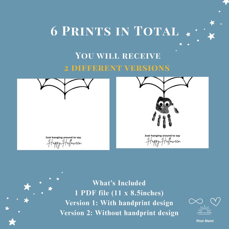 Halloween Spider Handprint Craft | Kids Printable Art | DIY Halloween ...
