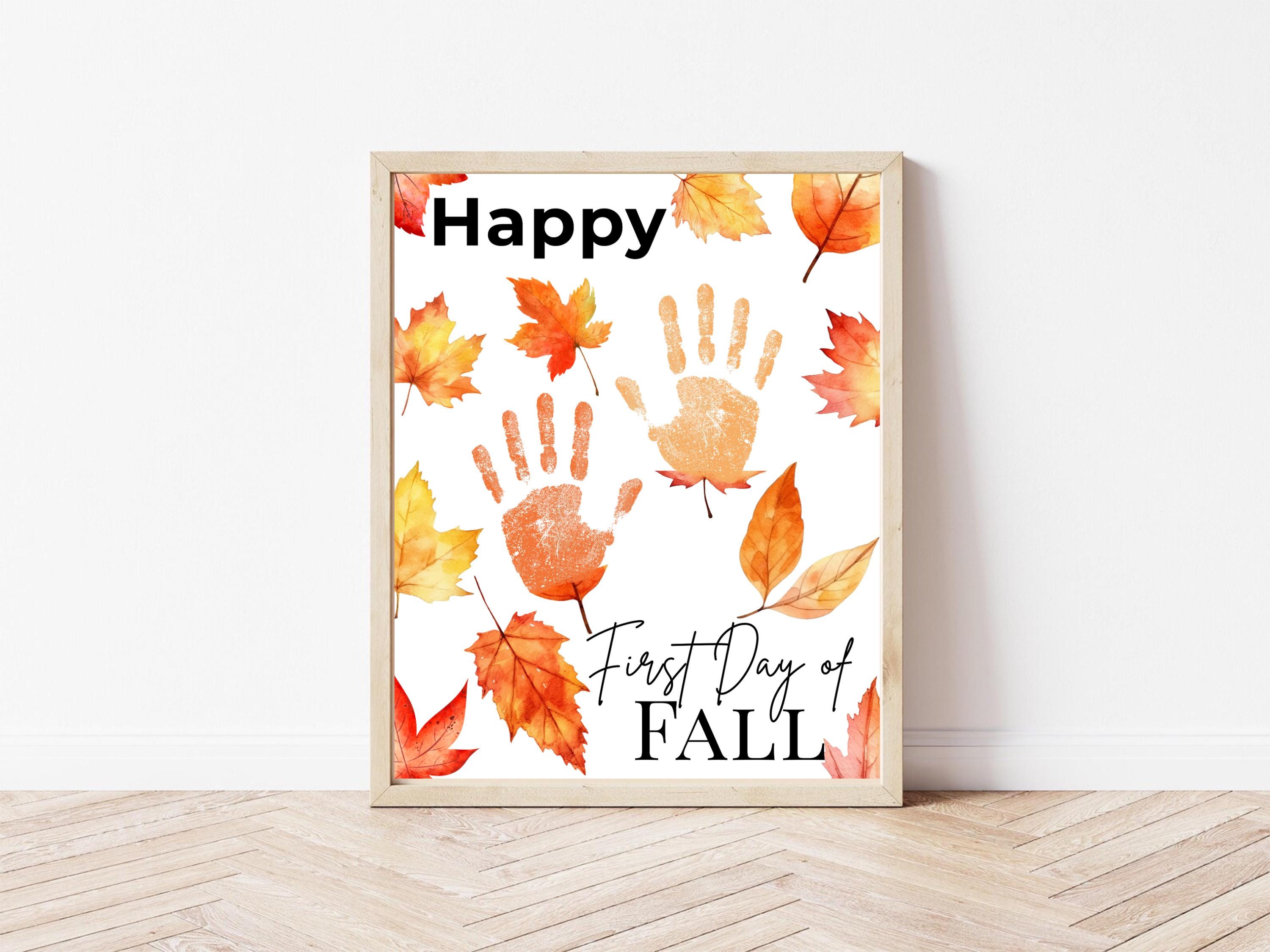 Happy First Day of Fall Handprint Craft Printable Kids Autumn Keepsake ...