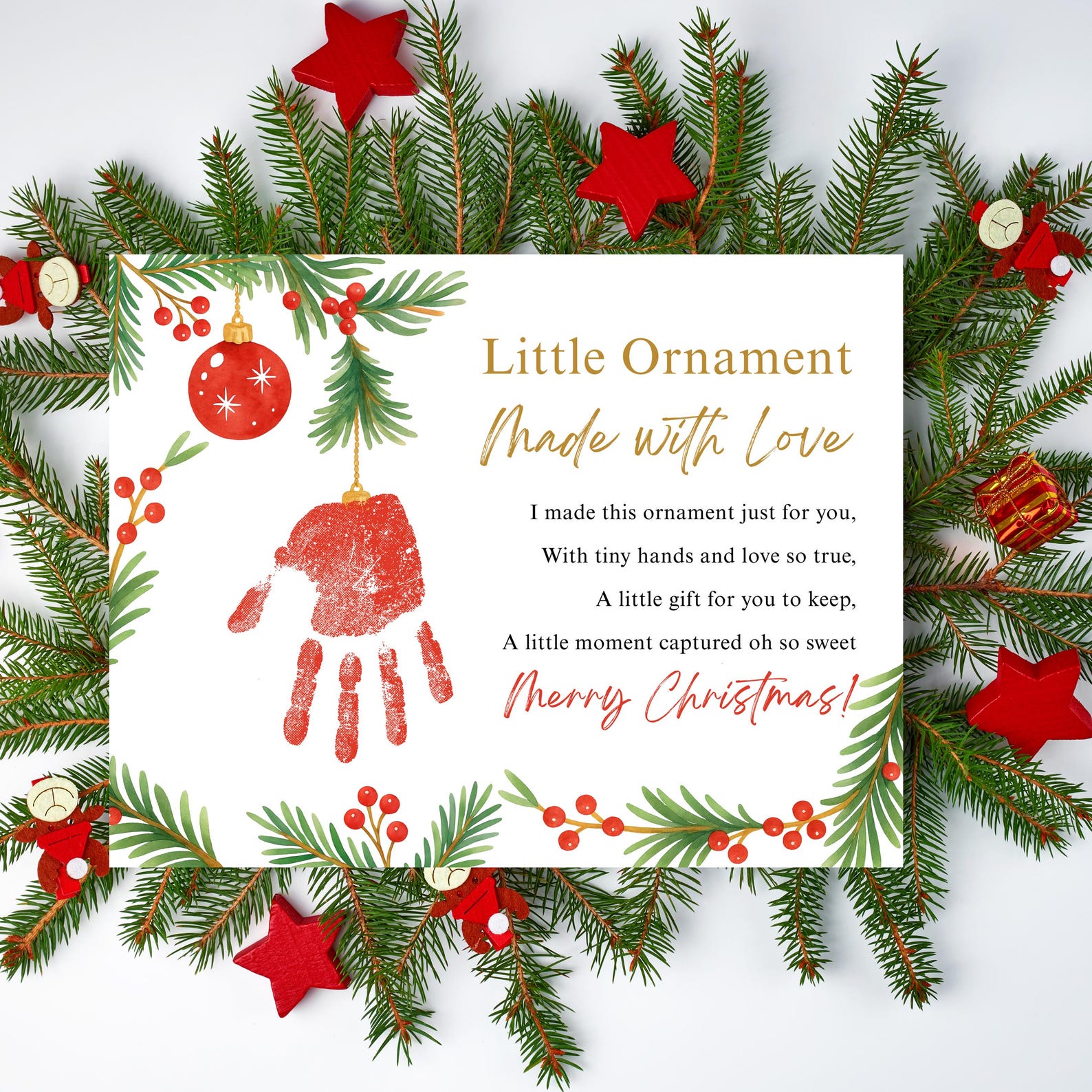 Christmas Handprint Ornament Poem Craft, Keepsake Gift (PDF Printable ...