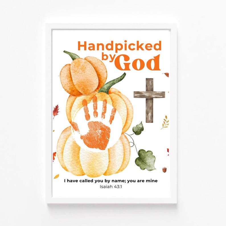 Thanksgiving Pumpkin Christian Handprint Craft Fall Bible Verse Church ...