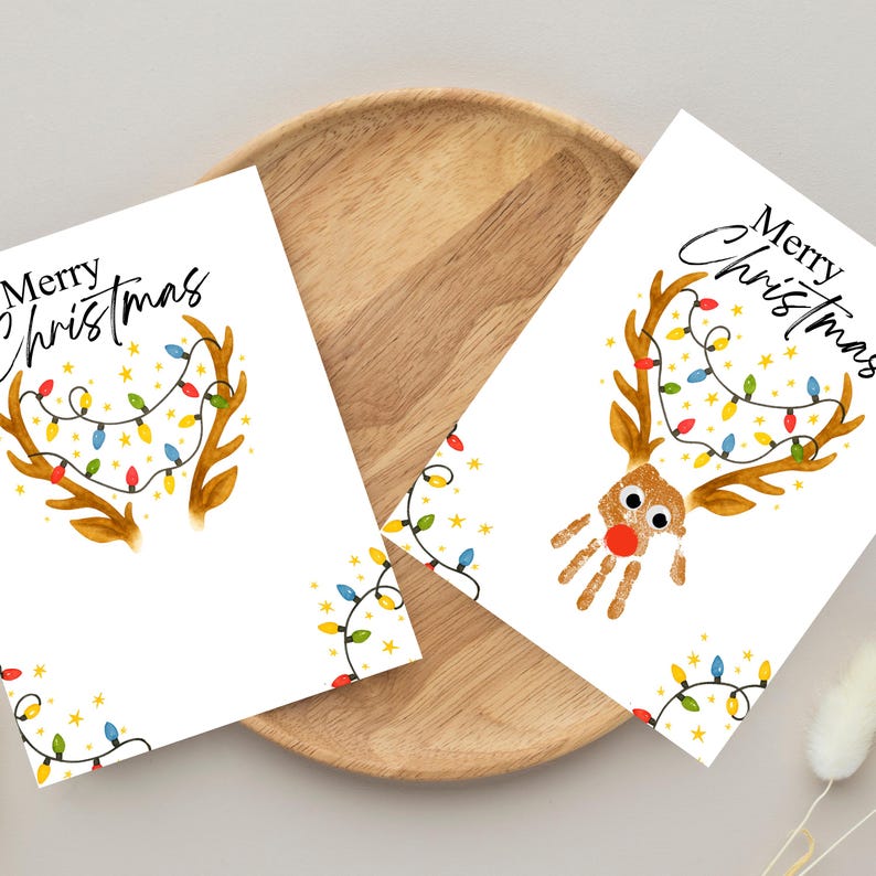 Reindeer Christmas Handprint Art Kids Toddlers Baby Printable Deer ...