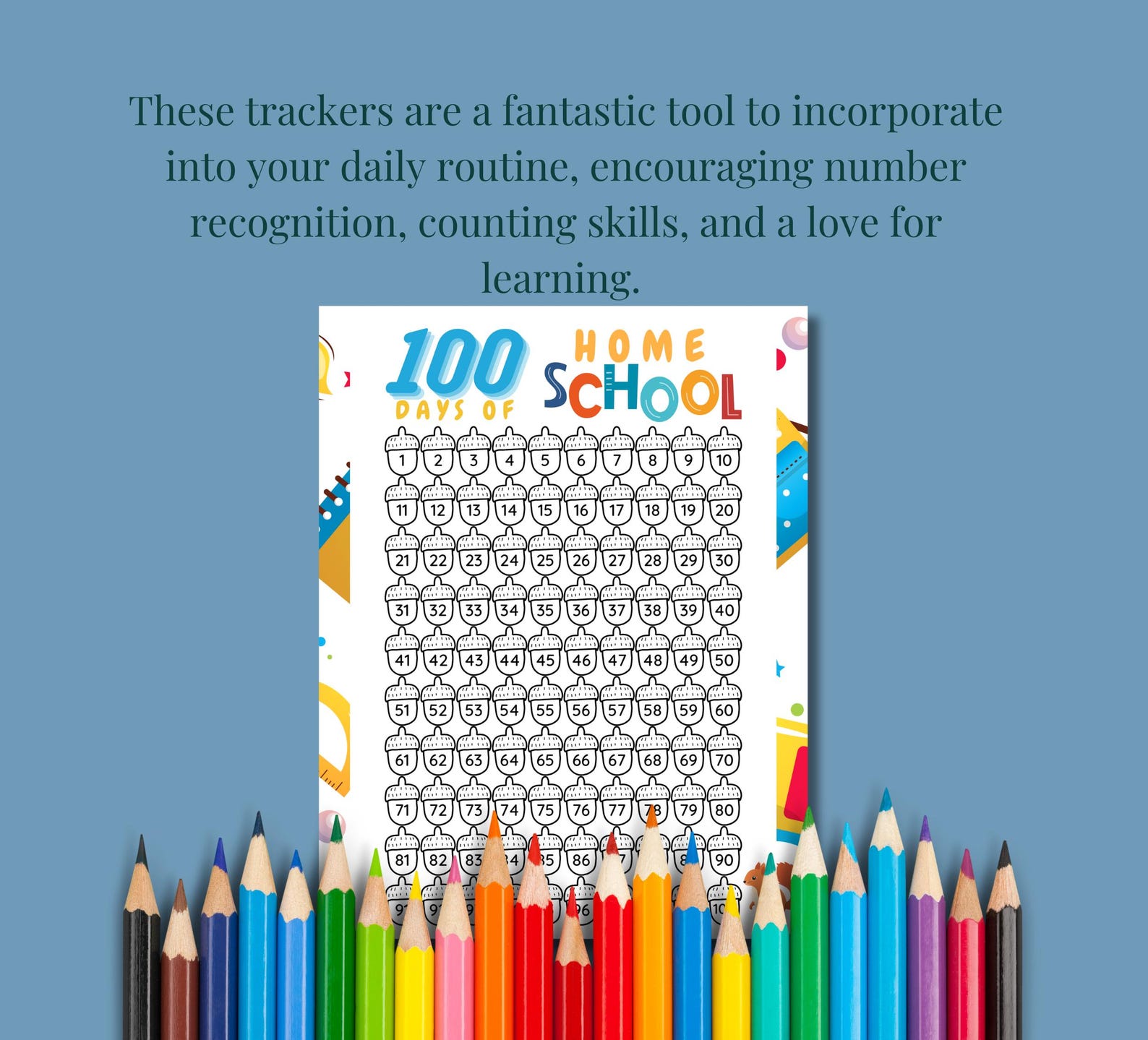 100 Days of School Tracker Printable: Color & Count Activity (PDF) - Etsy
