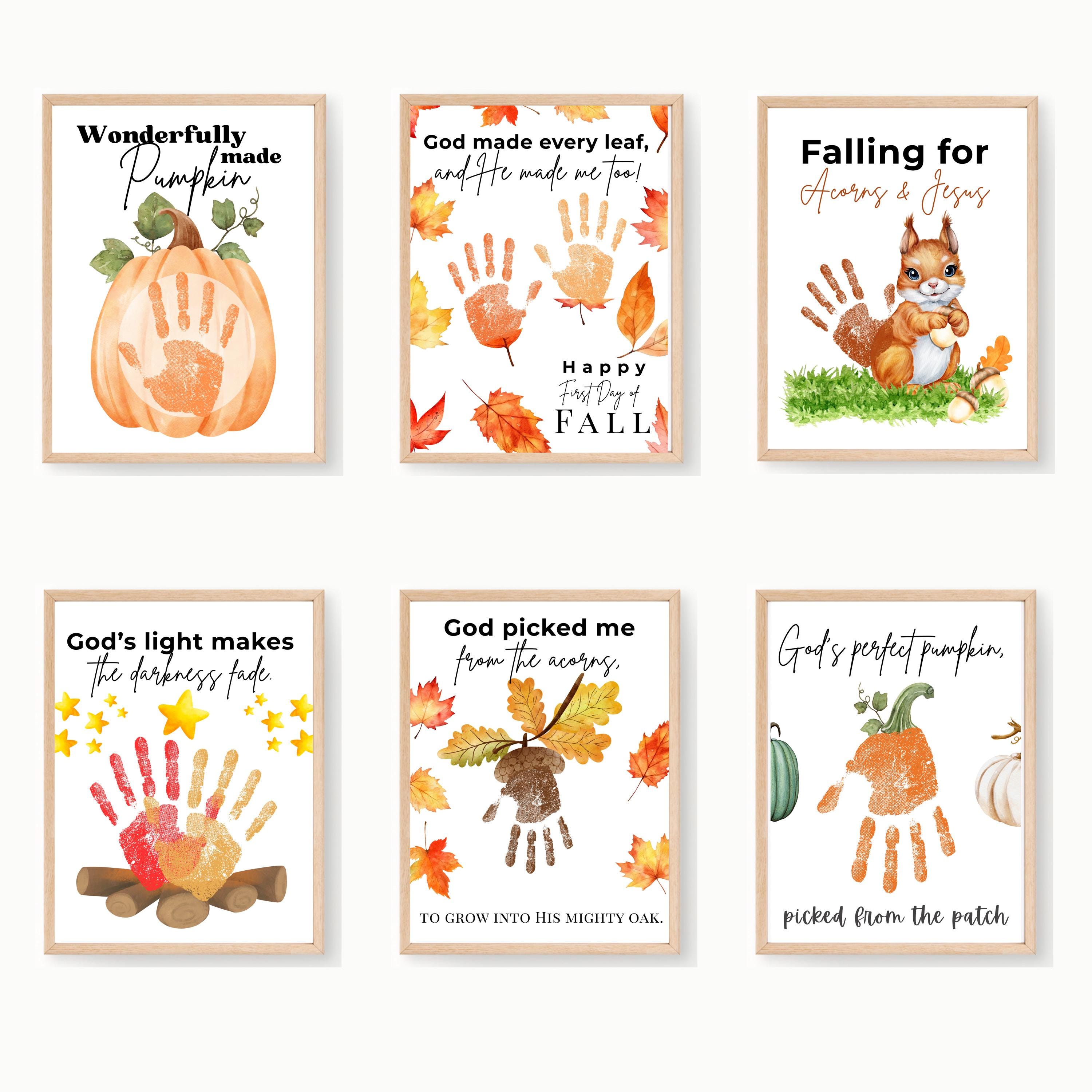 Christian Fall Handprint Craft Bundle | Autumn Printable Kids Sunday ...