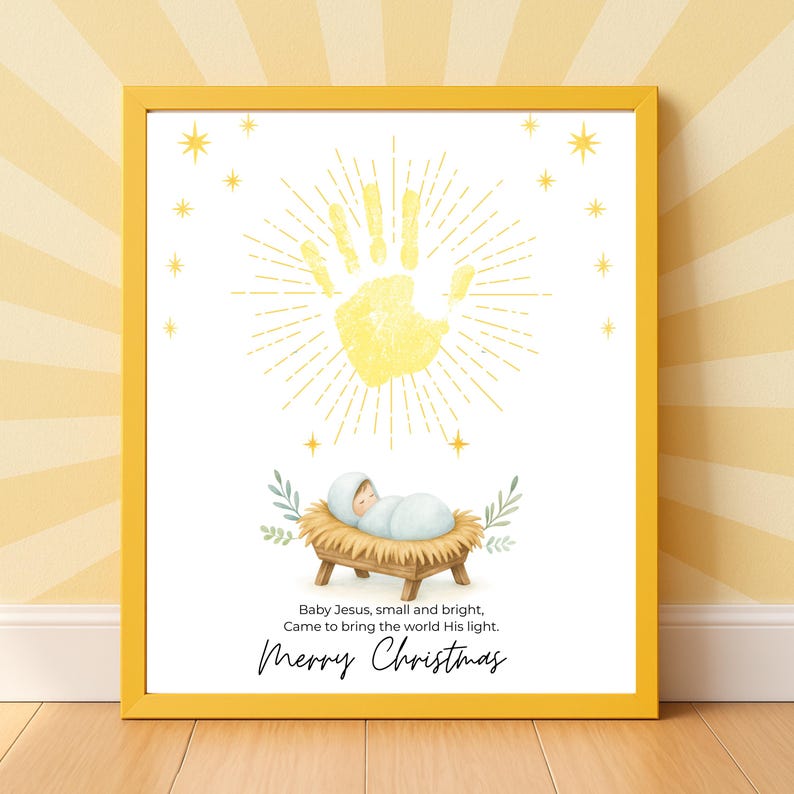 Baby Jesus Handprint Craft, Nativity Keepsake (PDF Printable) - Etsy