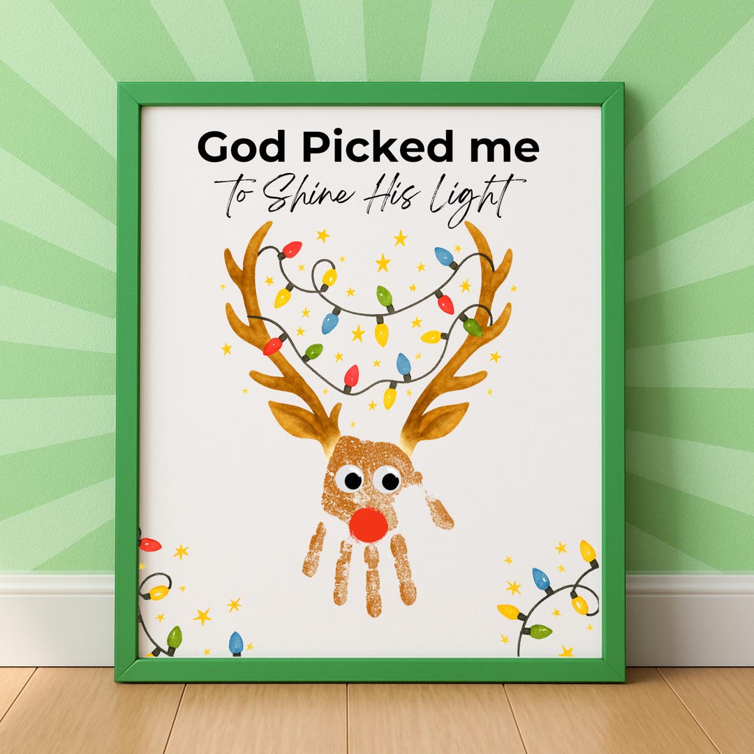 Christian Reindeer Handprint Craft Printable, Christmas God Picked Me ...