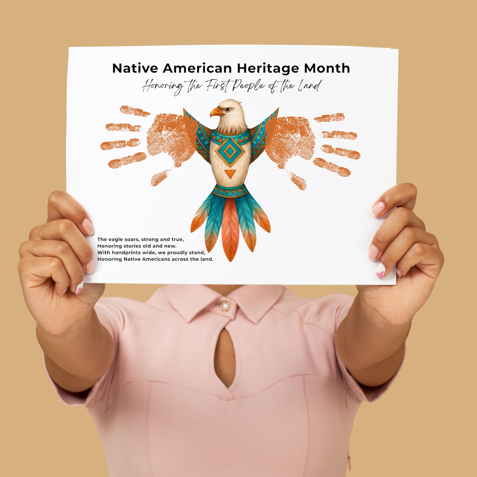 Native American Heritage Month Handprint Craft Poem Eagle Handprint ...