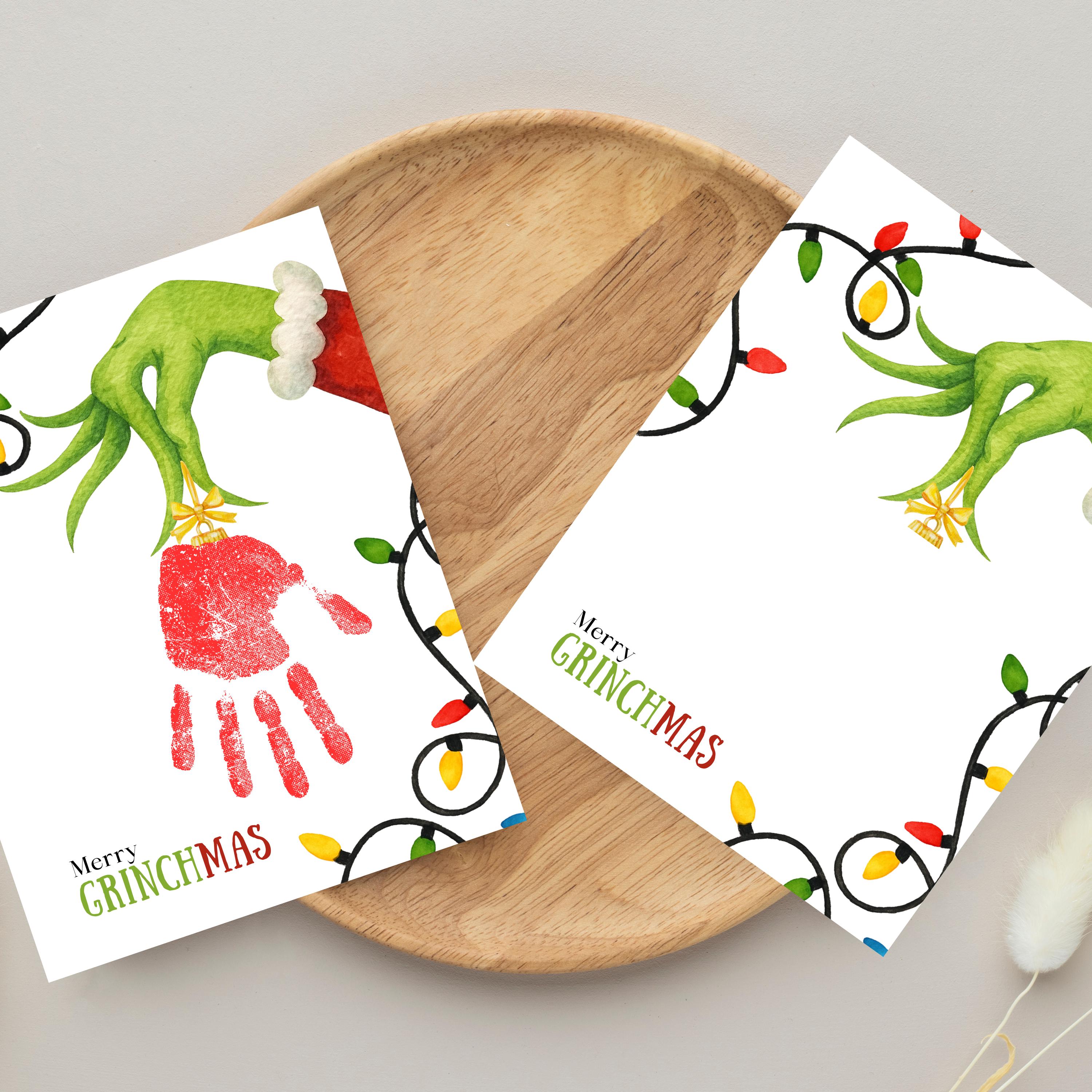 Christmas Handprint Printable Merry Grinchmas Craft Art, Grinch ...