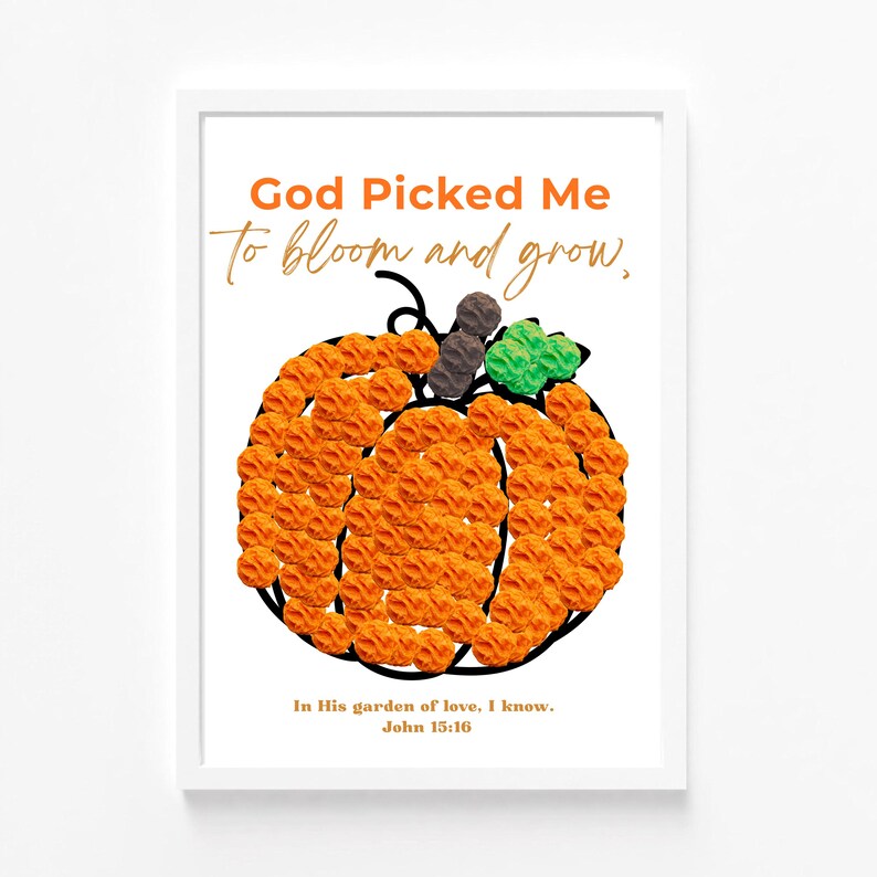 God Picked Me Pumpkin Craft Printable Thanksgiving Fall Activity Sunday ...