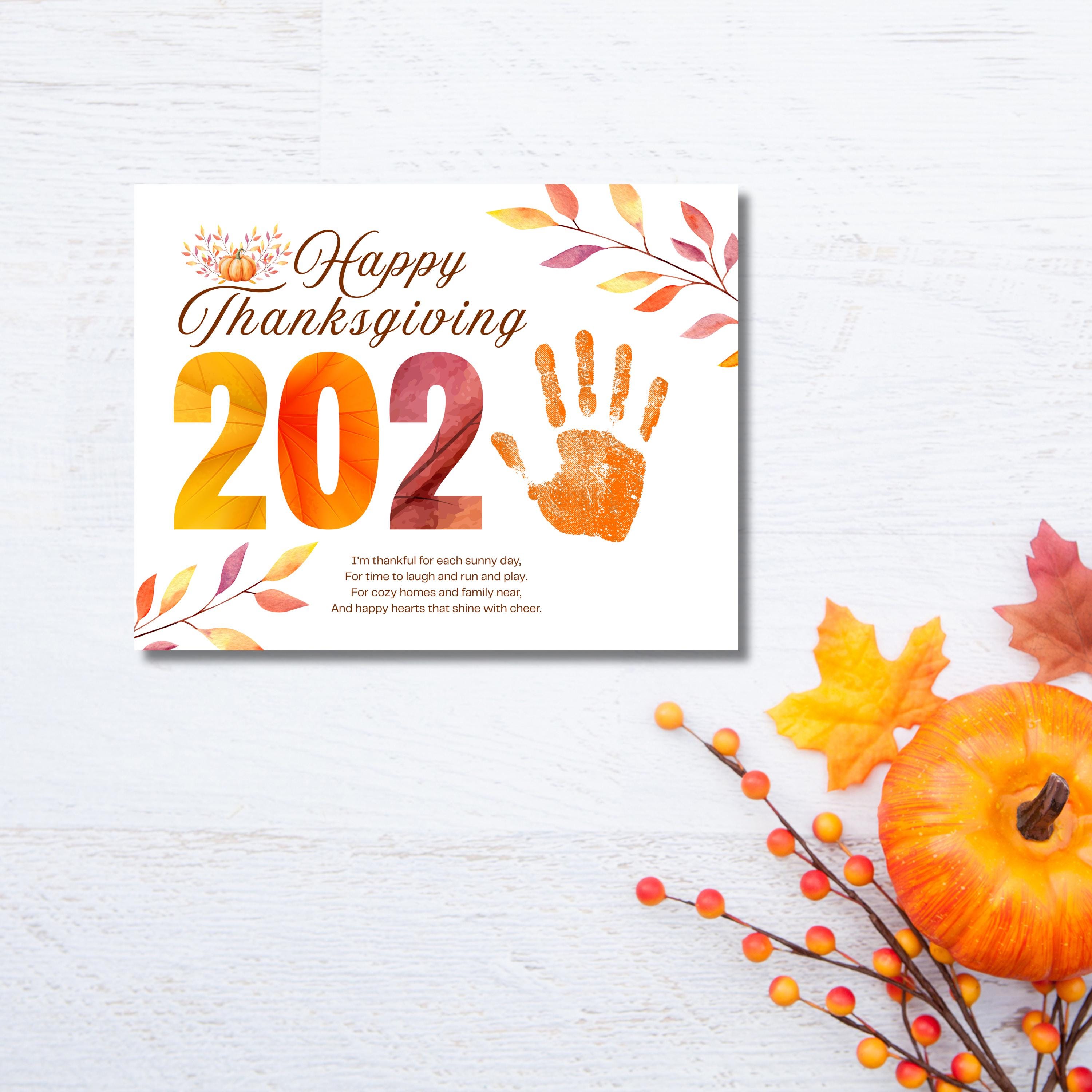 Thanksgiving 2025 Handprint Craft Placemat Printable Fall Poem Keepsake ...