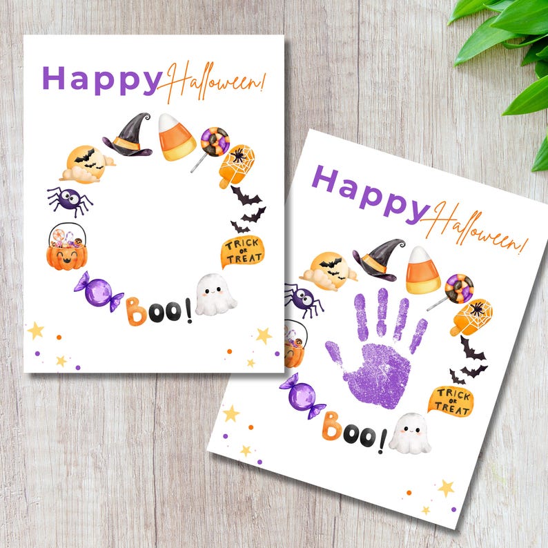 Halloween Handprint Craft Printable | Kids Fall Art Activity | Boo ...