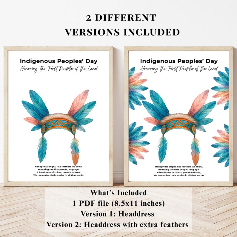 Indigenous Peoples' Day Handprint Craft, Headdress Art (PDF) - Etsy