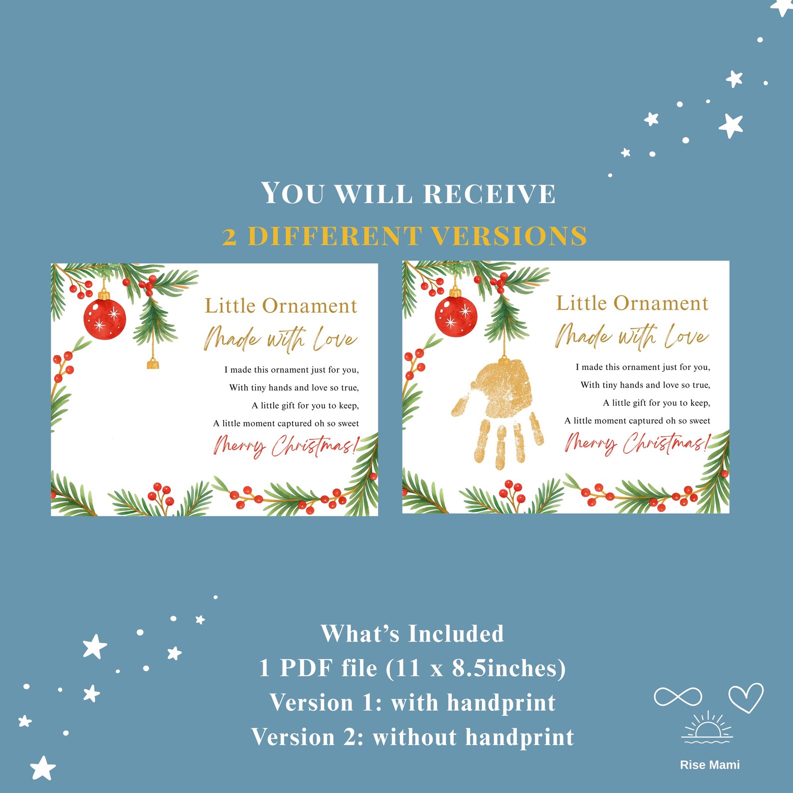 Christmas Handprint Ornament Poem Craft, Keepsake Gift (PDF Printable ...
