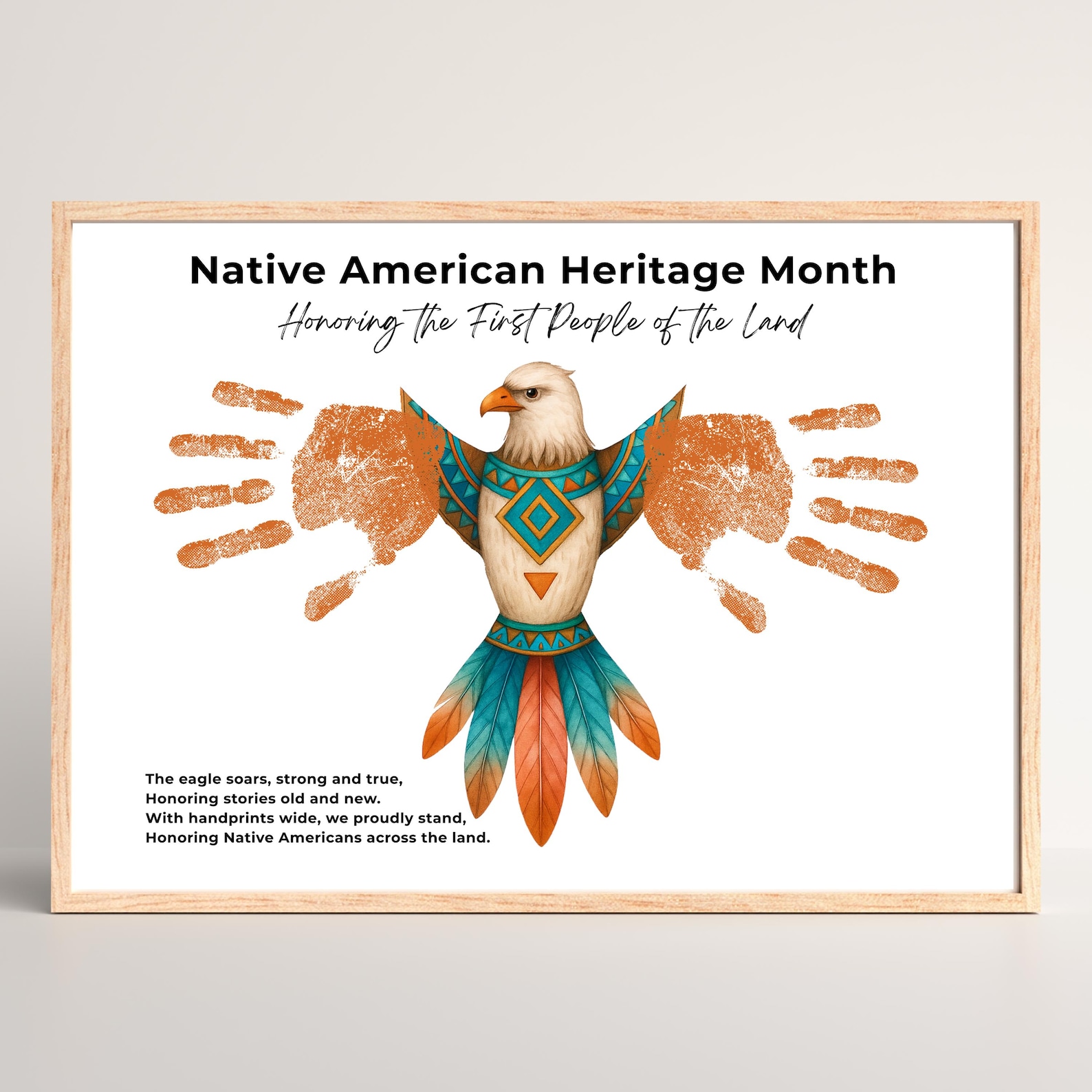 Native American Heritage Month Handprint Craft Poem Eagle Handprint ...