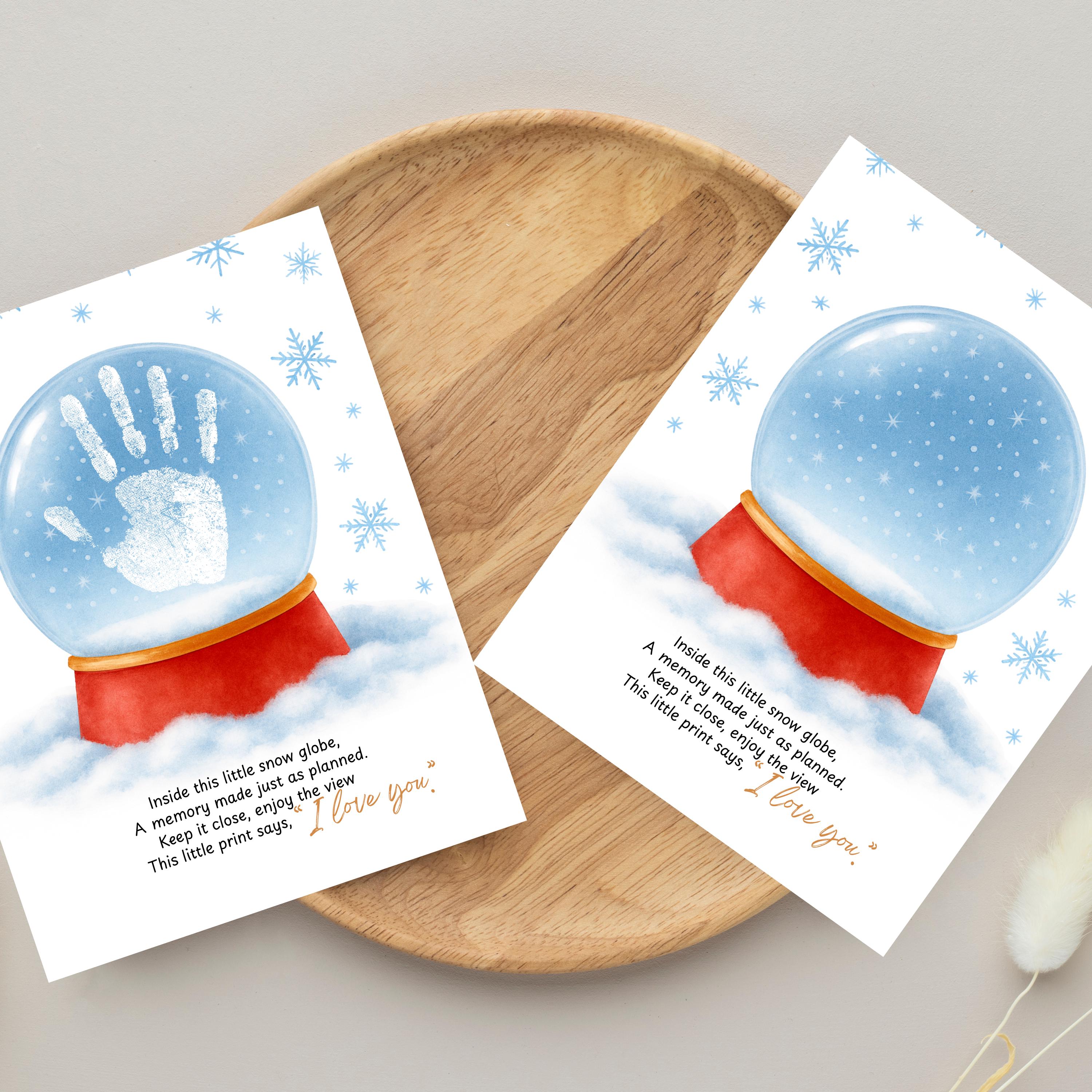Snow Globe Handprint Craft Poem Printable Winter Classroom Activity ...