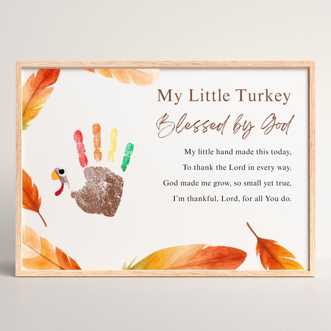 Christian Thanksgiving Handprint Craft My Little Turkey Blessed by God ...