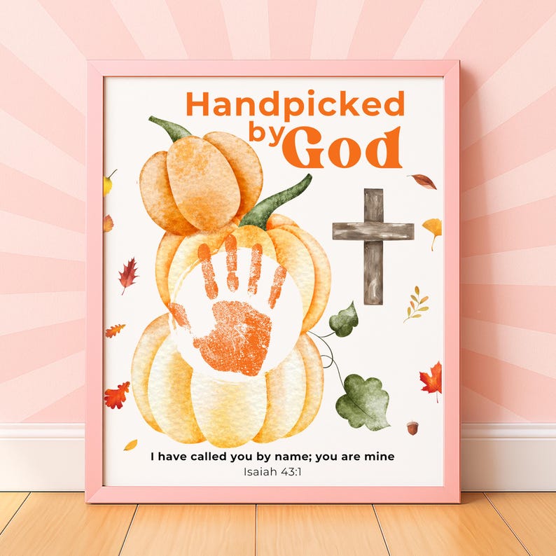 Thanksgiving Pumpkin Christian Handprint Craft Fall Bible Verse Church ...