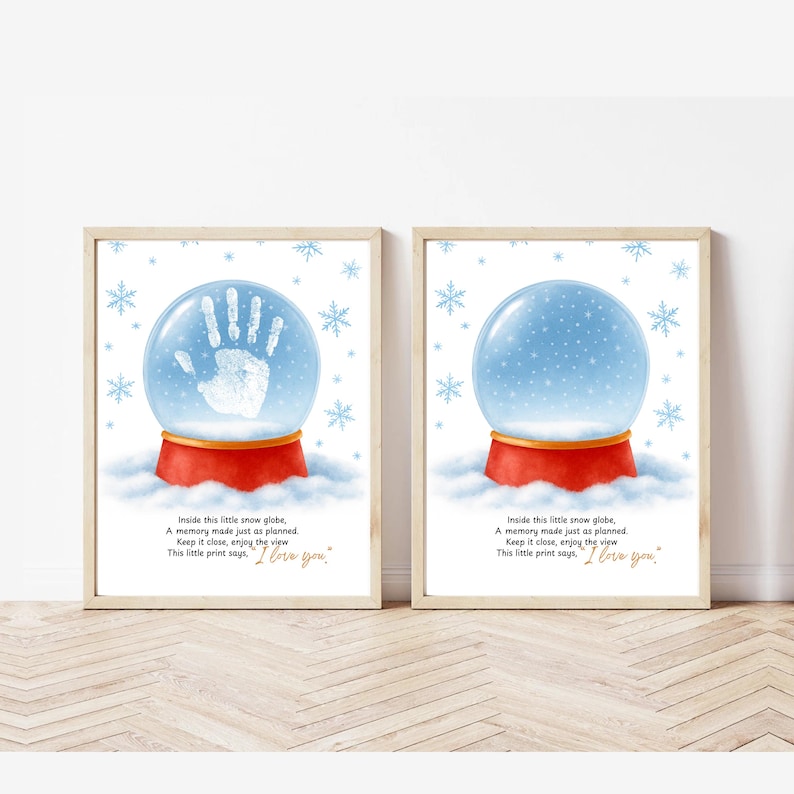 Snow Globe Handprint Craft Poem Printable Winter Classroom Activity ...