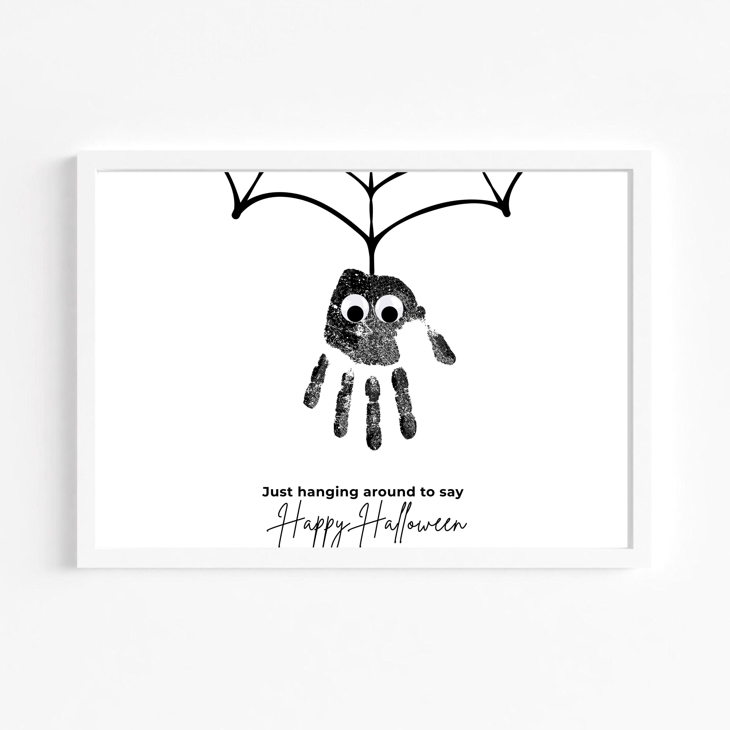 Halloween Spider Handprint Craft | Kids Printable Art | DIY Halloween ...