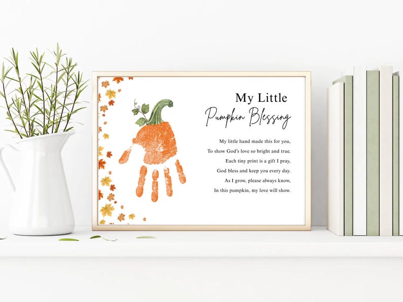 Christian Poem Pumpkin Handprint My Little Pumpkin Blessing Printable ...