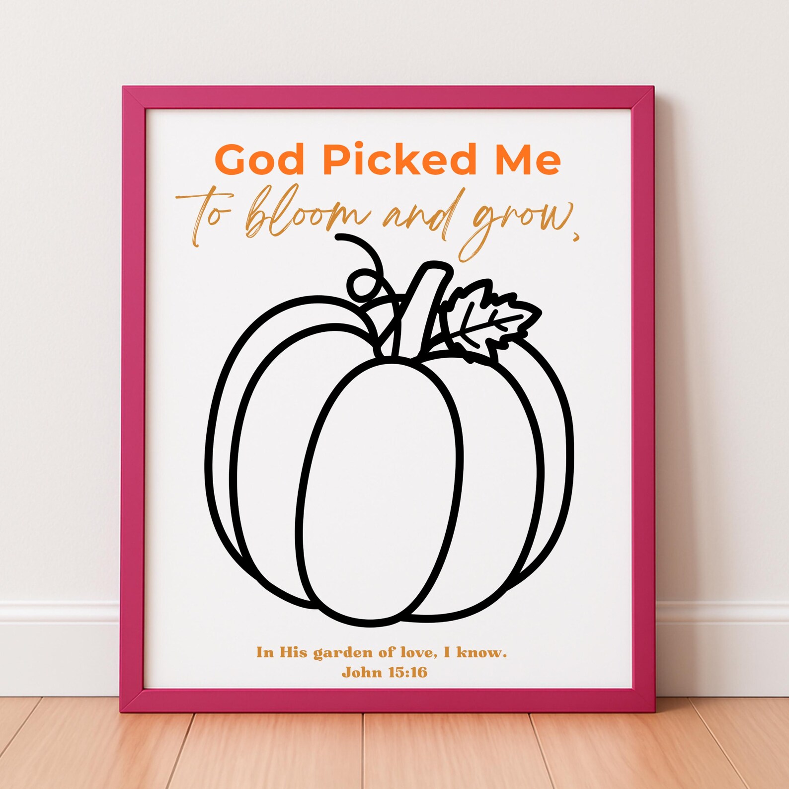 God Picked Me Pumpkin Craft Printable Thanksgiving Fall Activity Sunday ...
