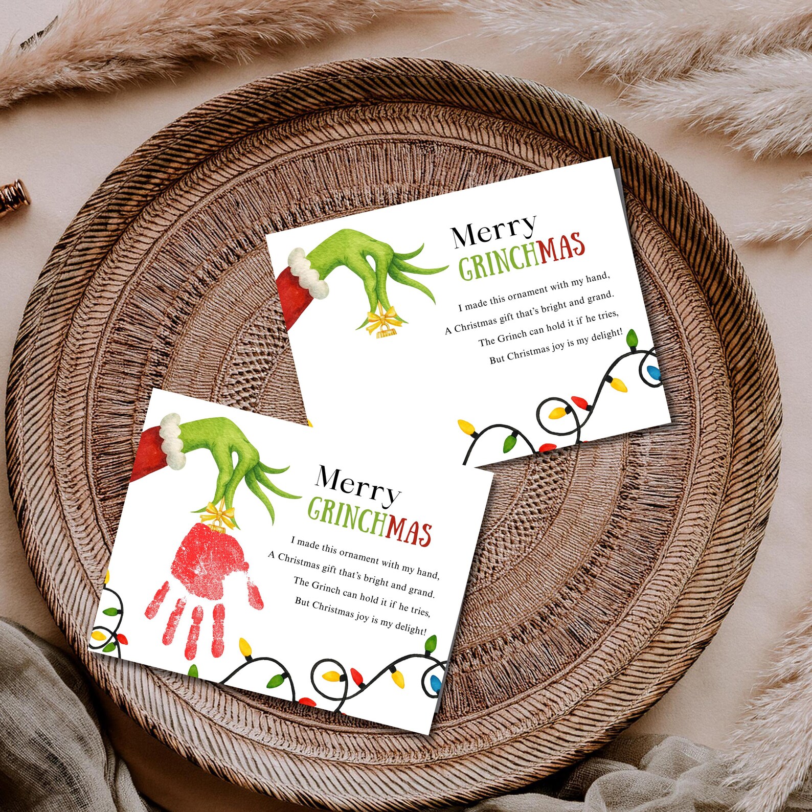 Merry Grinchmas Handprint Poem Ornament Craft Printable, Grinch Kids ...