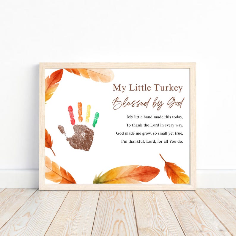 Christian Thanksgiving Handprint Craft My Little Turkey Blessed by God ...