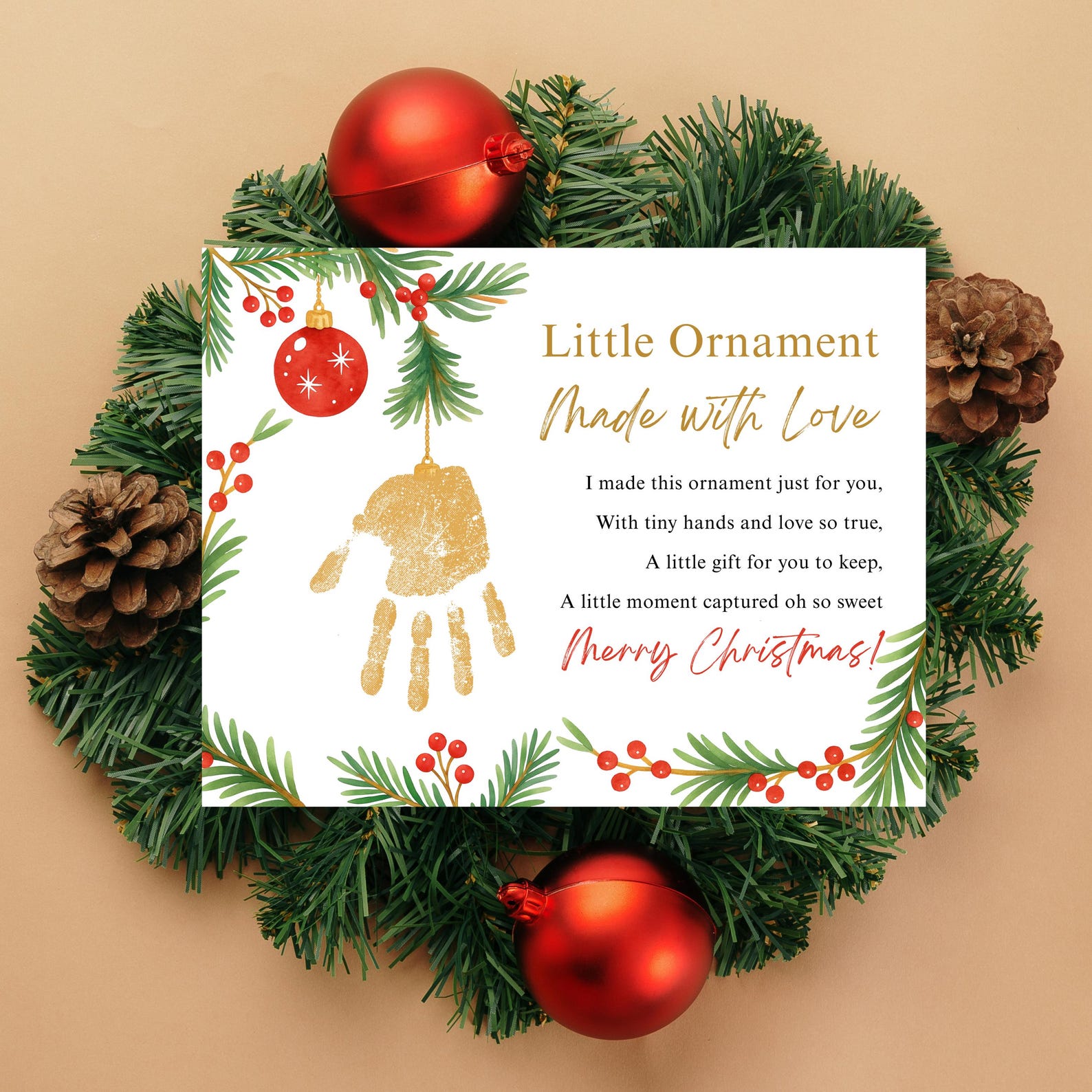 Christmas Handprint Ornament Poem Craft, Keepsake Gift (PDF Printable ...