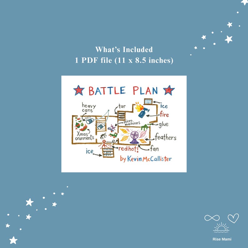 Home Alone Battle Plan Printable, Kevin Mccallister Map Art, Christmas ...
