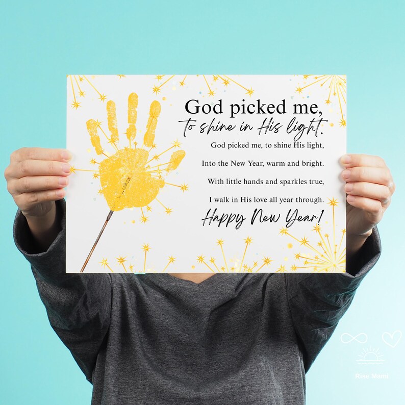 God Picked Me to Shine His Light Printable Christian New Year Handprint ...