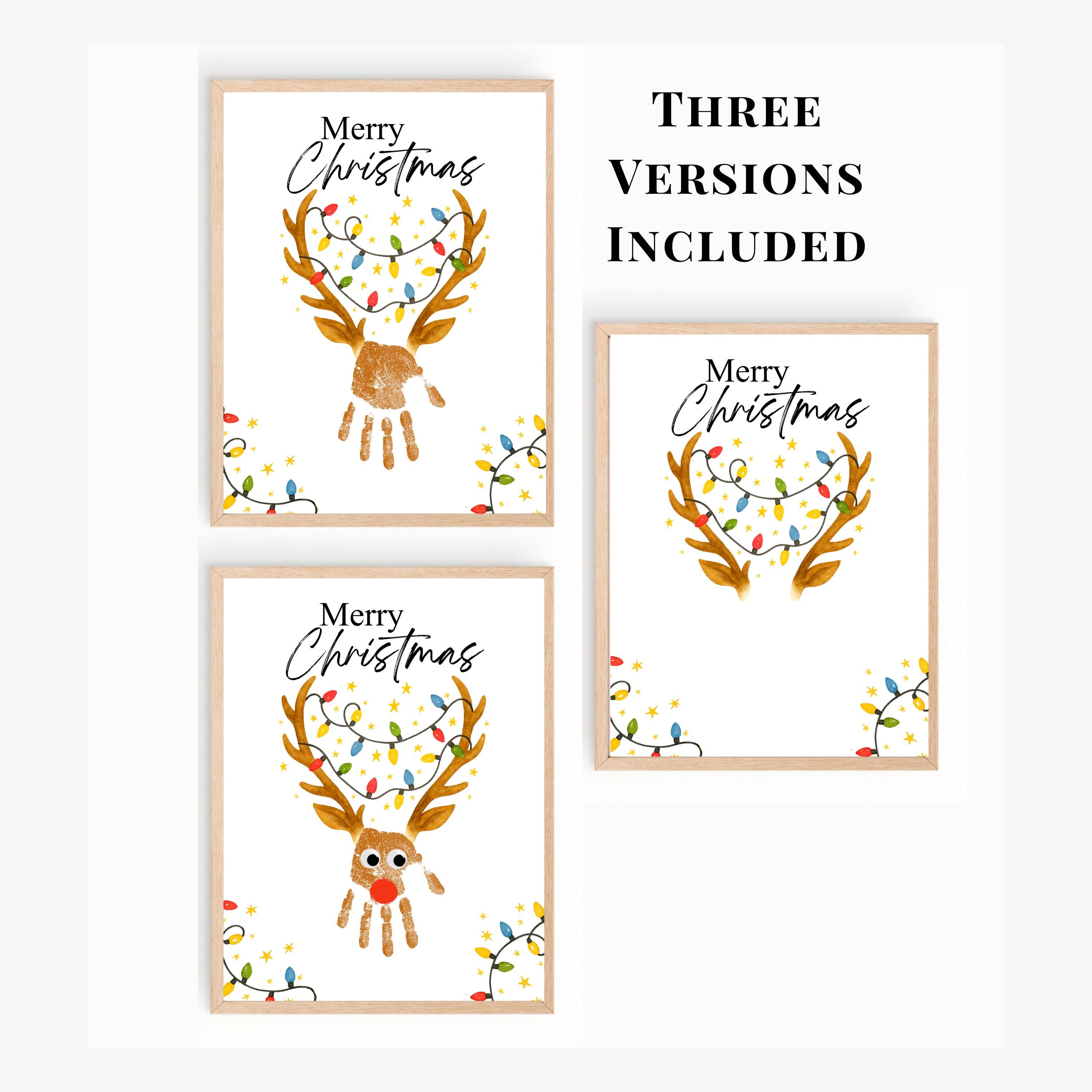 Reindeer Christmas Handprint Art Kids Toddlers Baby Printable Deer ...