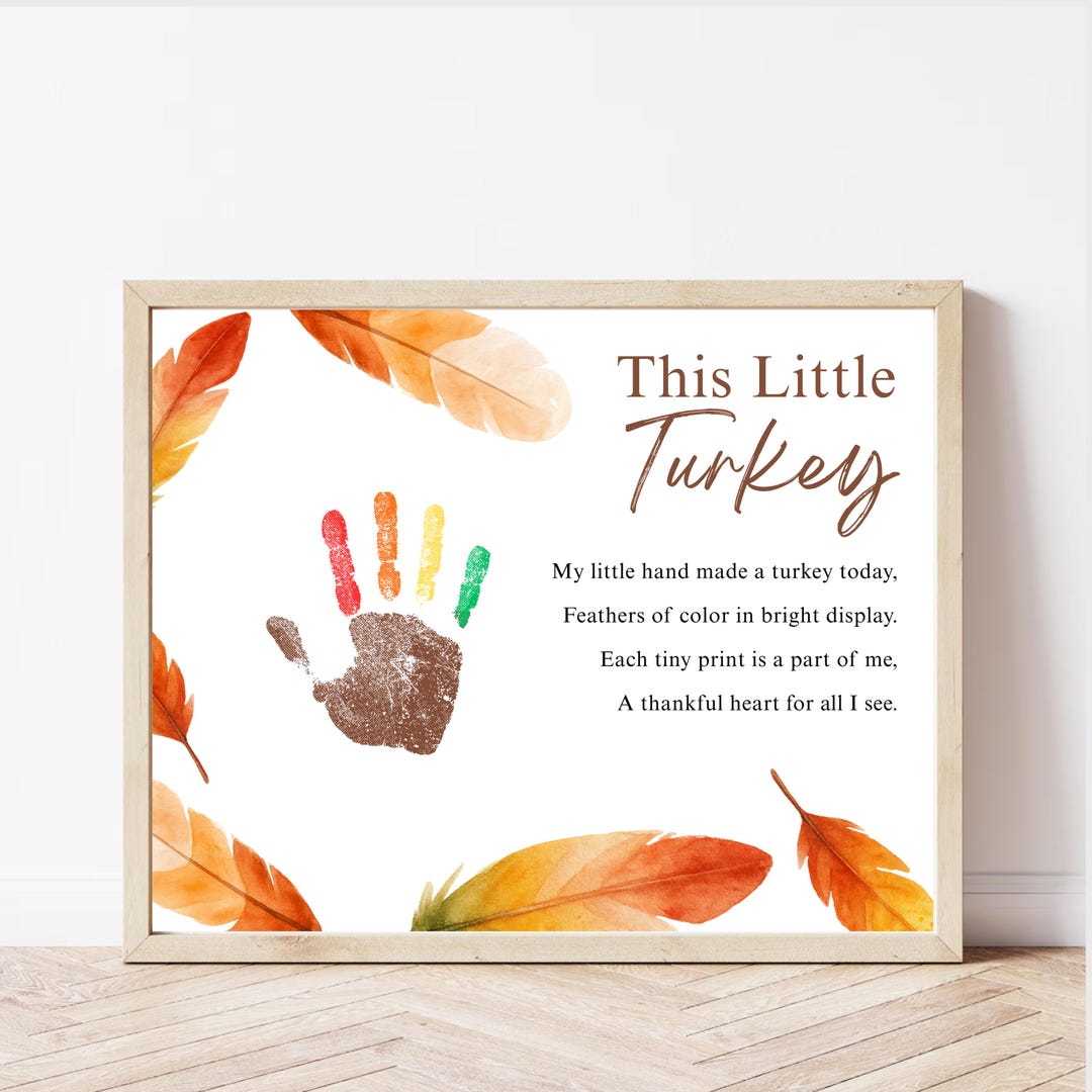 Thanksgiving Turkey Craft Kids Activity Little Turkey Handprint Craft ...