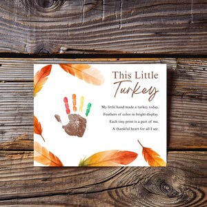 Thanksgiving Turkey Craft Kids Activity Little Turkey Handprint Craft ...