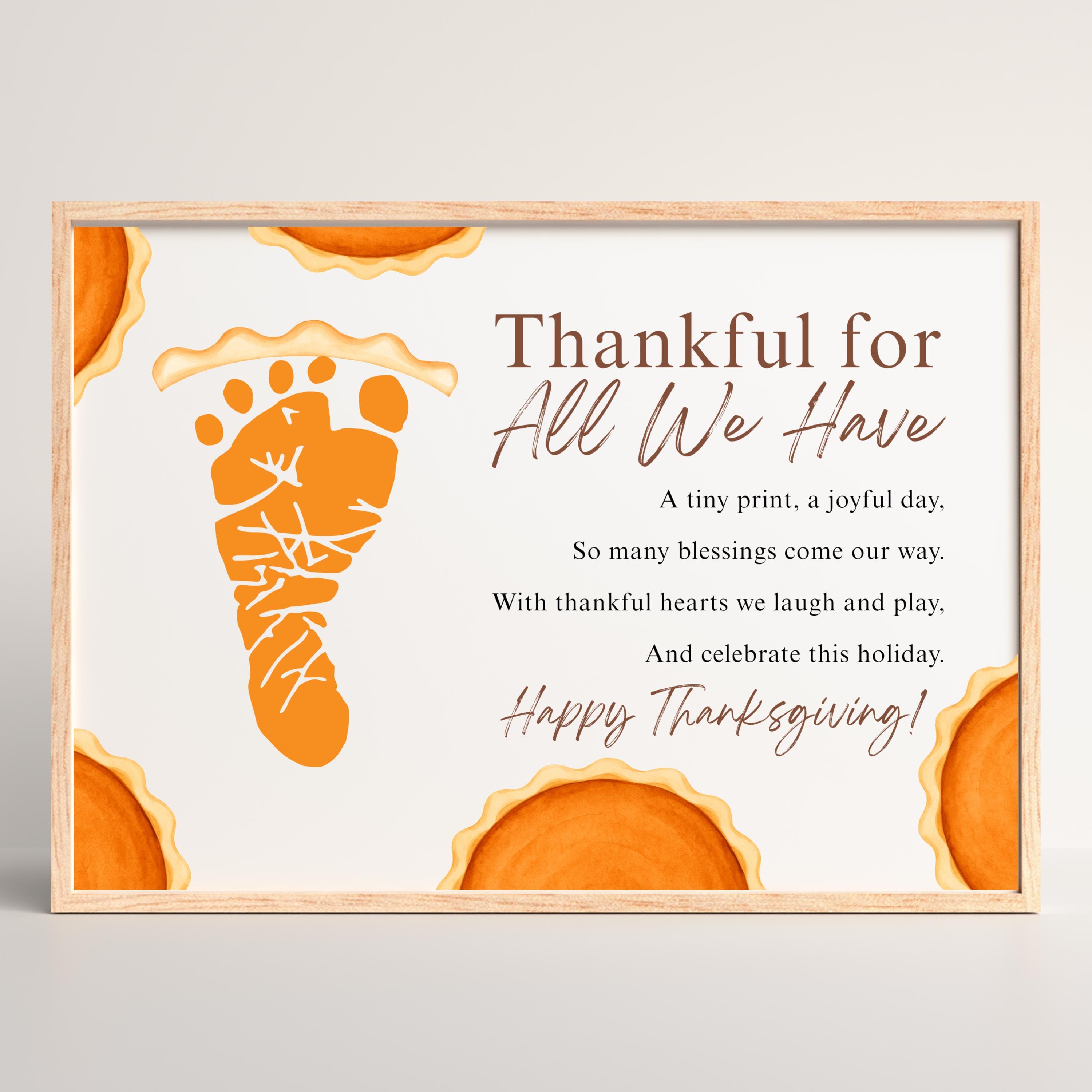 Pumpkin Pie Footprint Craft Printable for Kids Thanksgiving Keepsake ...