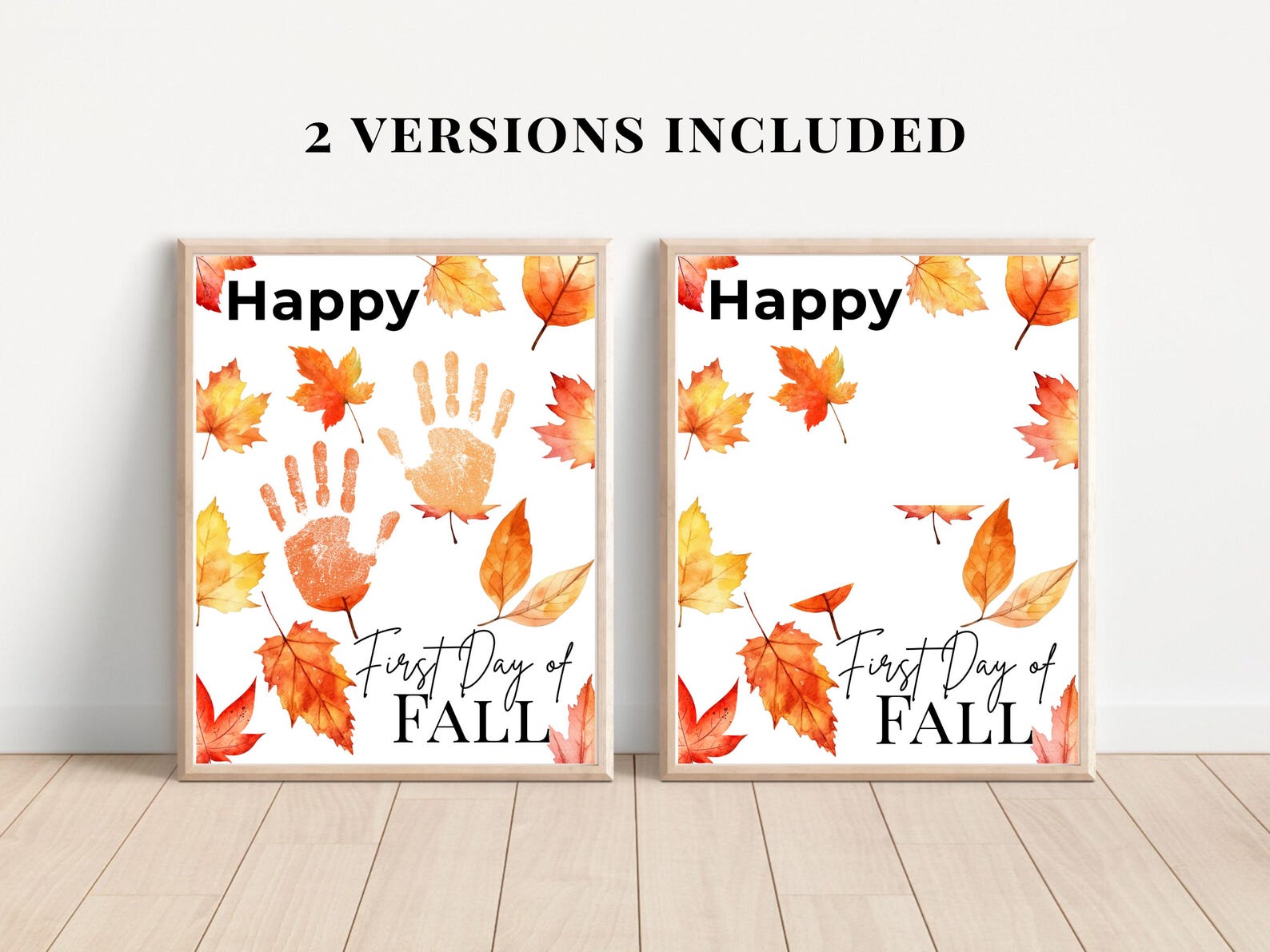 Happy First Day of Fall Handprint Craft Printable Kids Autumn Keepsake ...