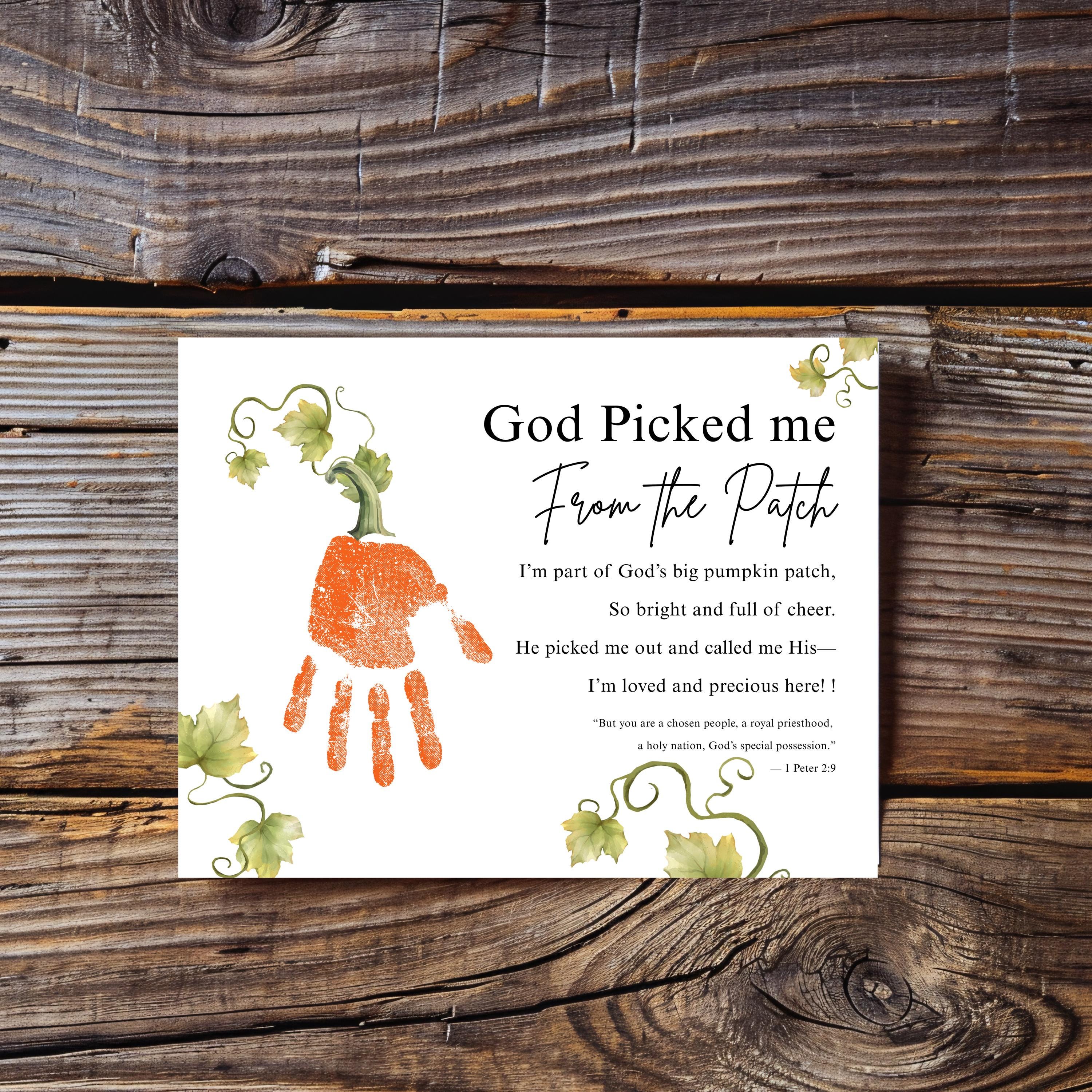 God Picked Me From the Patch Printable Thanksgiving Craft Christian ...