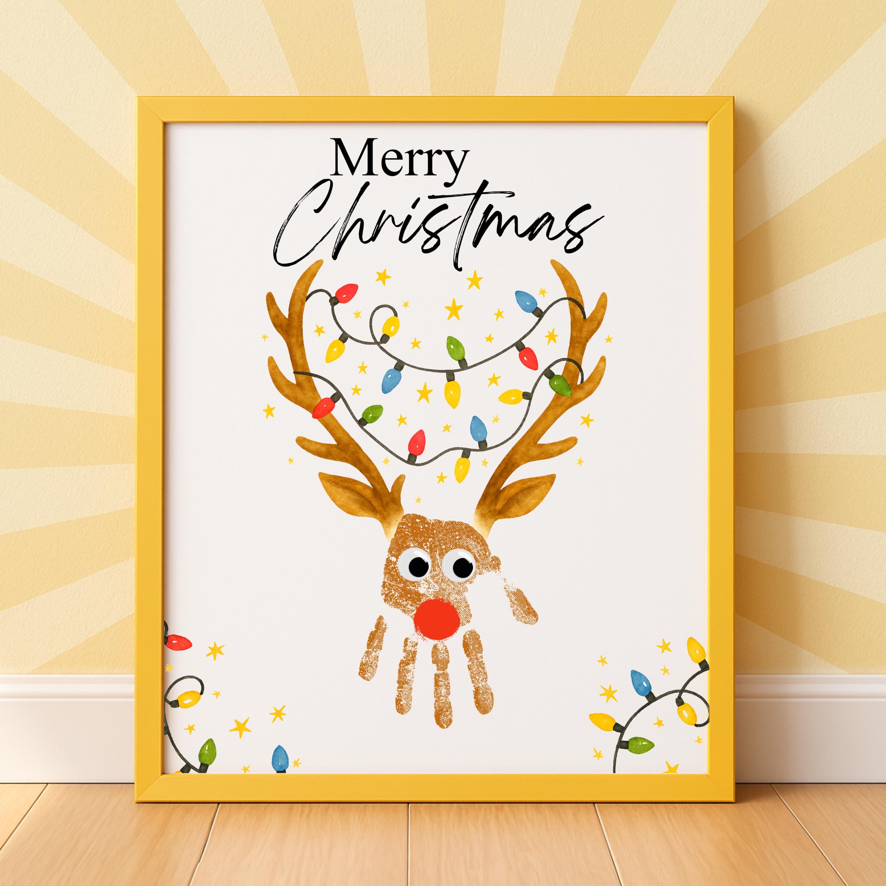 Reindeer Christmas Handprint Art Kids Toddlers Baby Printable Deer ...