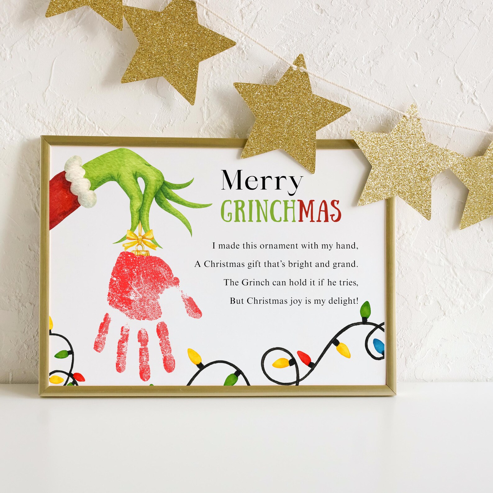 Merry Grinchmas Handprint Poem Ornament Craft Printable, Grinch Kids ...