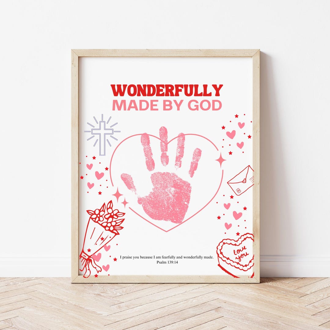 Christian Valentine Handprint Craft Printable, Faith Based Kids ...