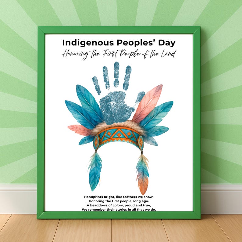 Indigenous Peoples' Day Handprint Craft, Headdress Art (PDF) - Etsy