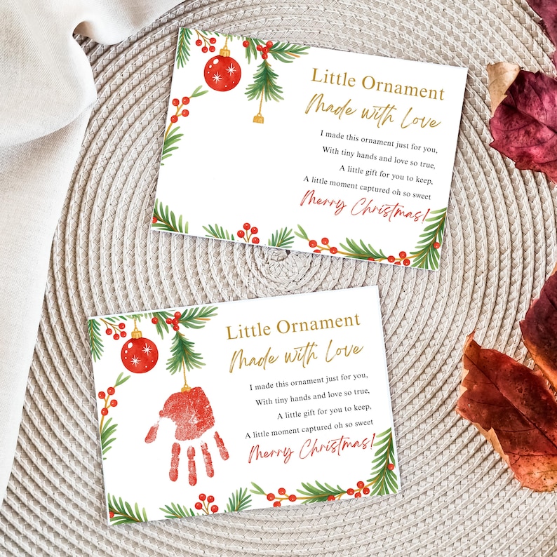 Christmas Handprint Ornament Poem Craft, Keepsake Gift (PDF Printable ...