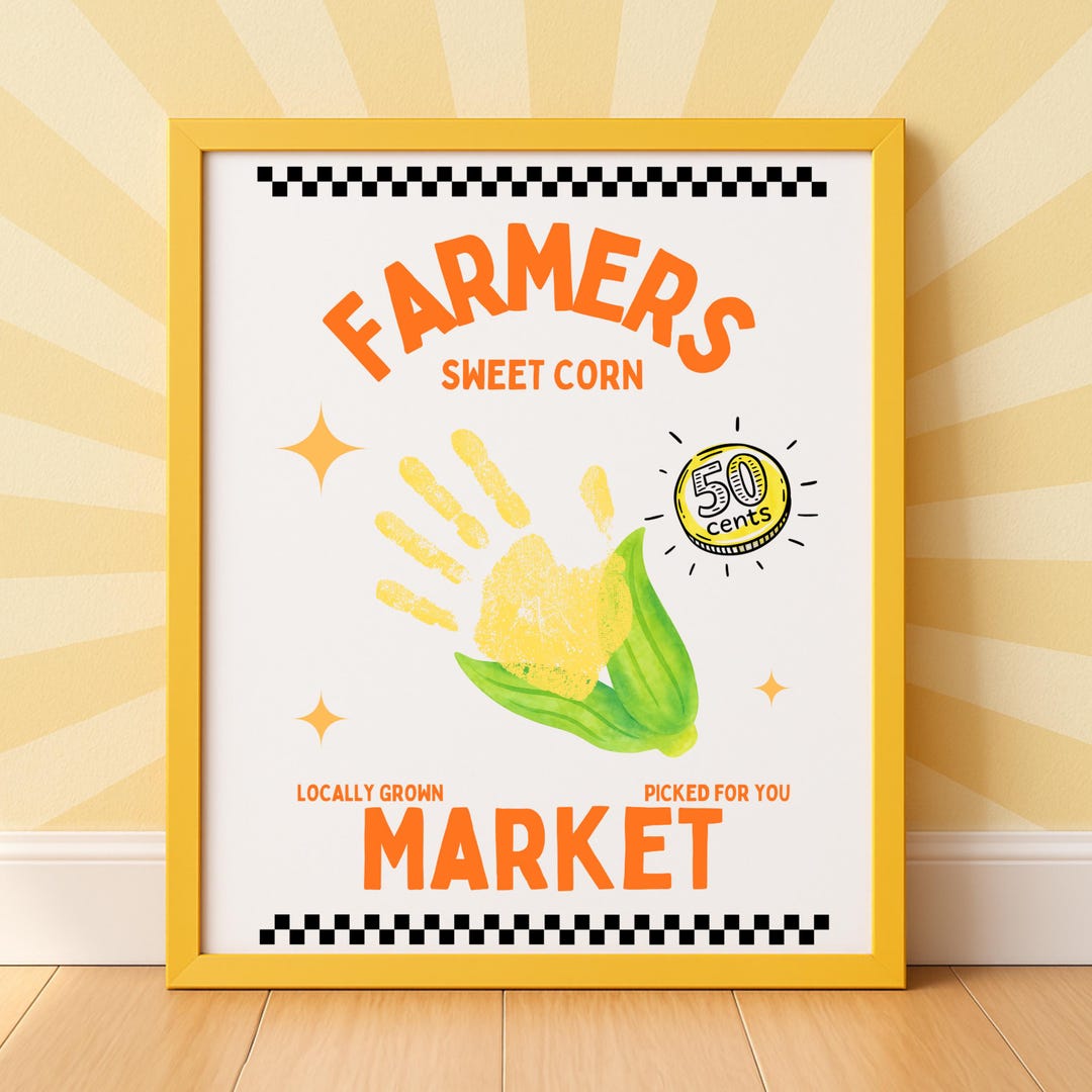 Fall Corn Handprint Craft | Thanksgiving Baby Keepsake Art Farmers ...