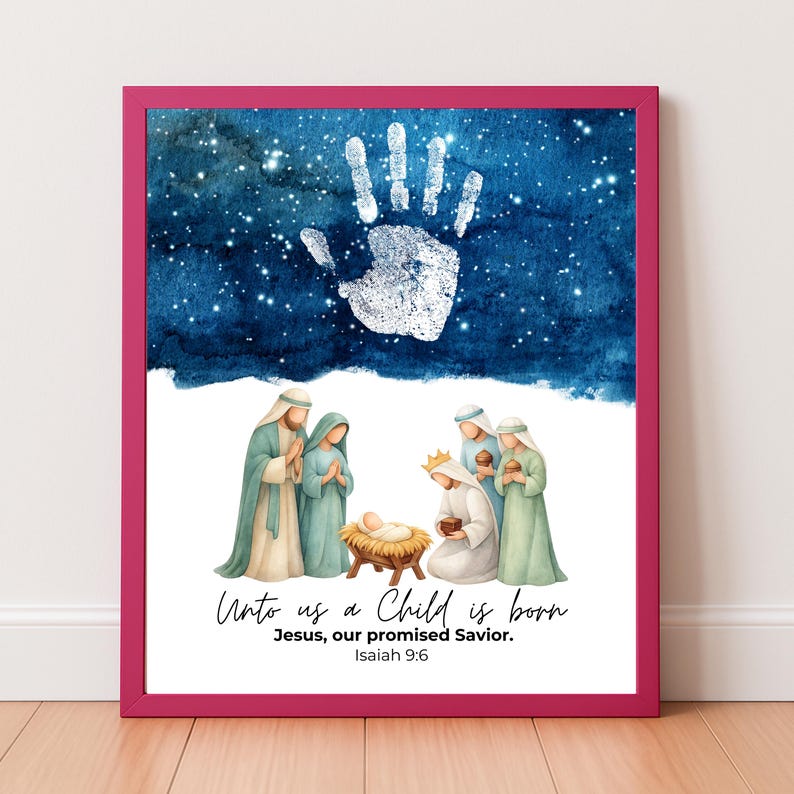 Nativity Handprint Craft Printable, Christian Christmas Baby Keepsake ...