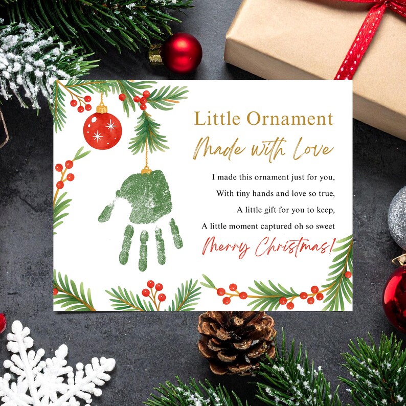 Christmas Handprint Ornament Poem Craft, Keepsake Gift (PDF Printable ...